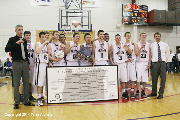 LEFT - The Irrigon Knights pose with the bracket and trophy.[img_70413 ...