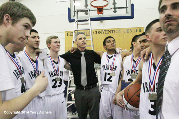 LEFT - The Irrigon Knights gather around coach McElligott.[img_80132 ...